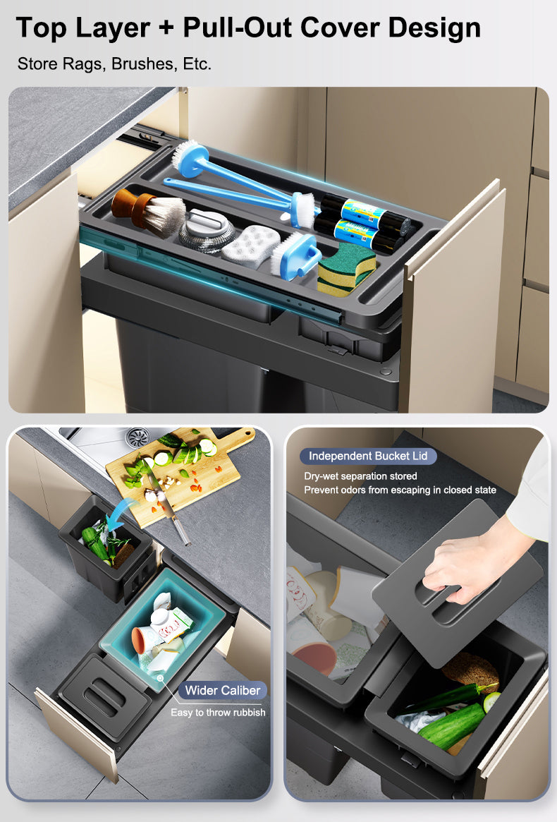 Bin Basket 300mm wide double bin basket – Bluestarkitchen